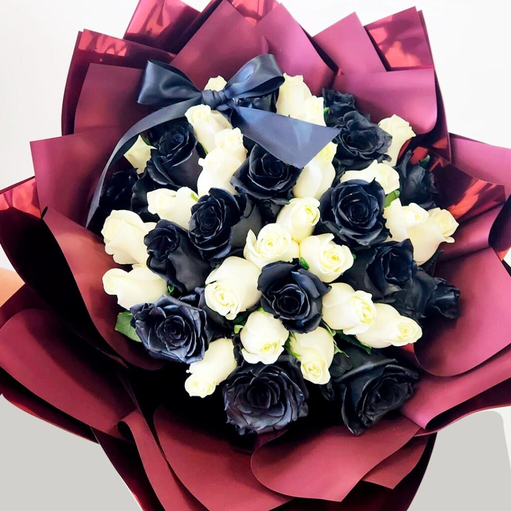 White & Black Flower Bouquet - The Floral Company